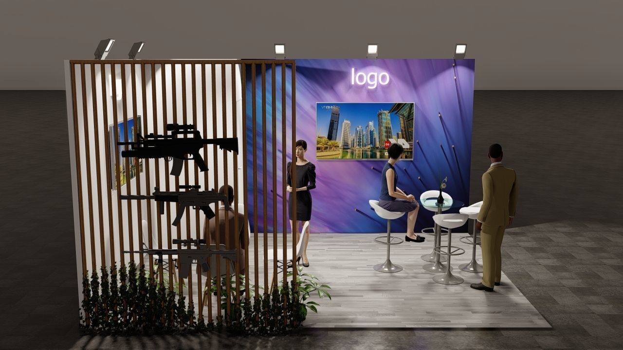 4 in 1 exhibition design 3D model | CGTrader