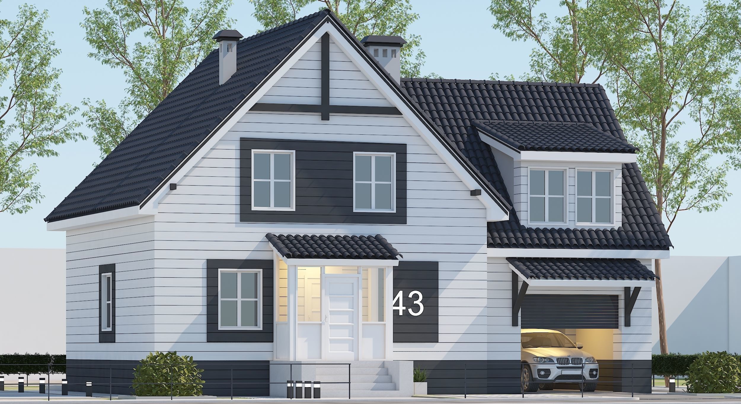 3D model American classic house design VR / AR / low-poly | CGTrader