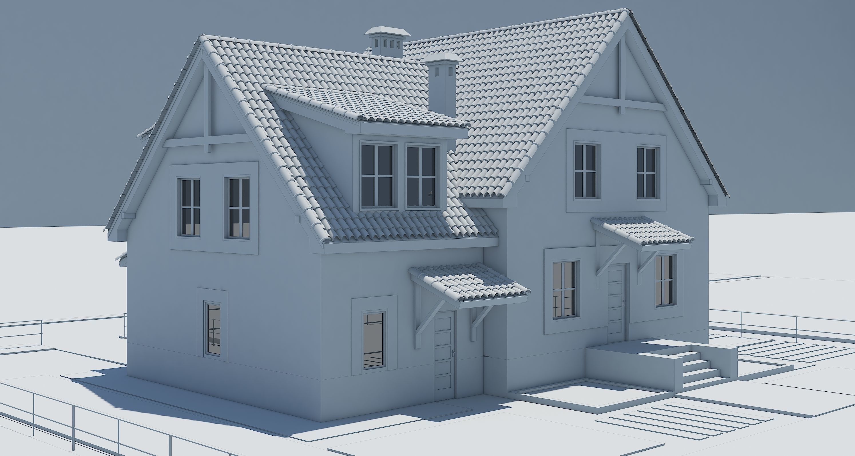 3D model American classic house design VR / AR / low-poly | CGTrader