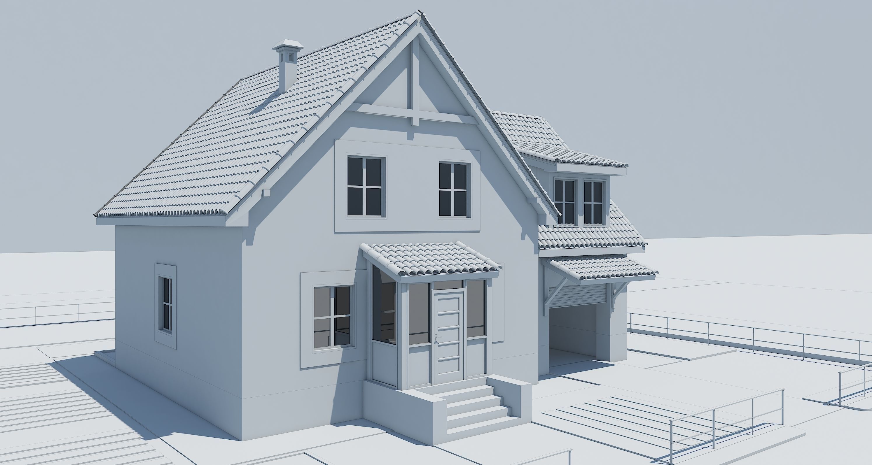 3D model American classic house design VR / AR / low-poly | CGTrader