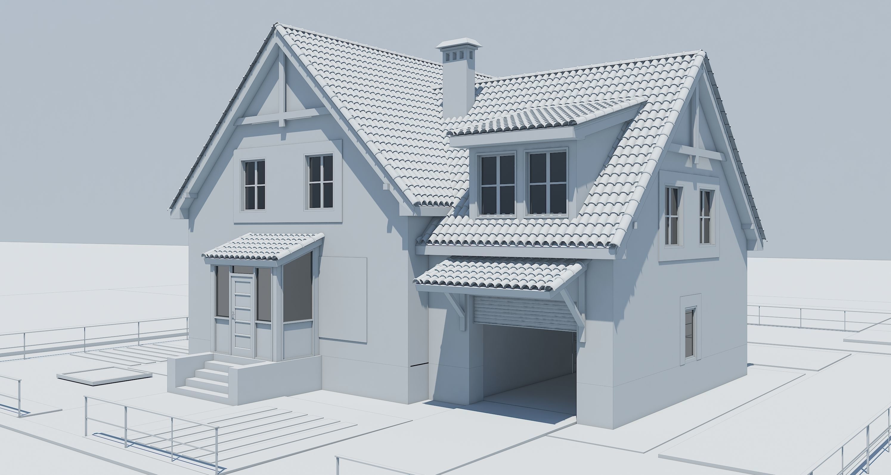 3D model American classic house design VR / AR / low-poly | CGTrader