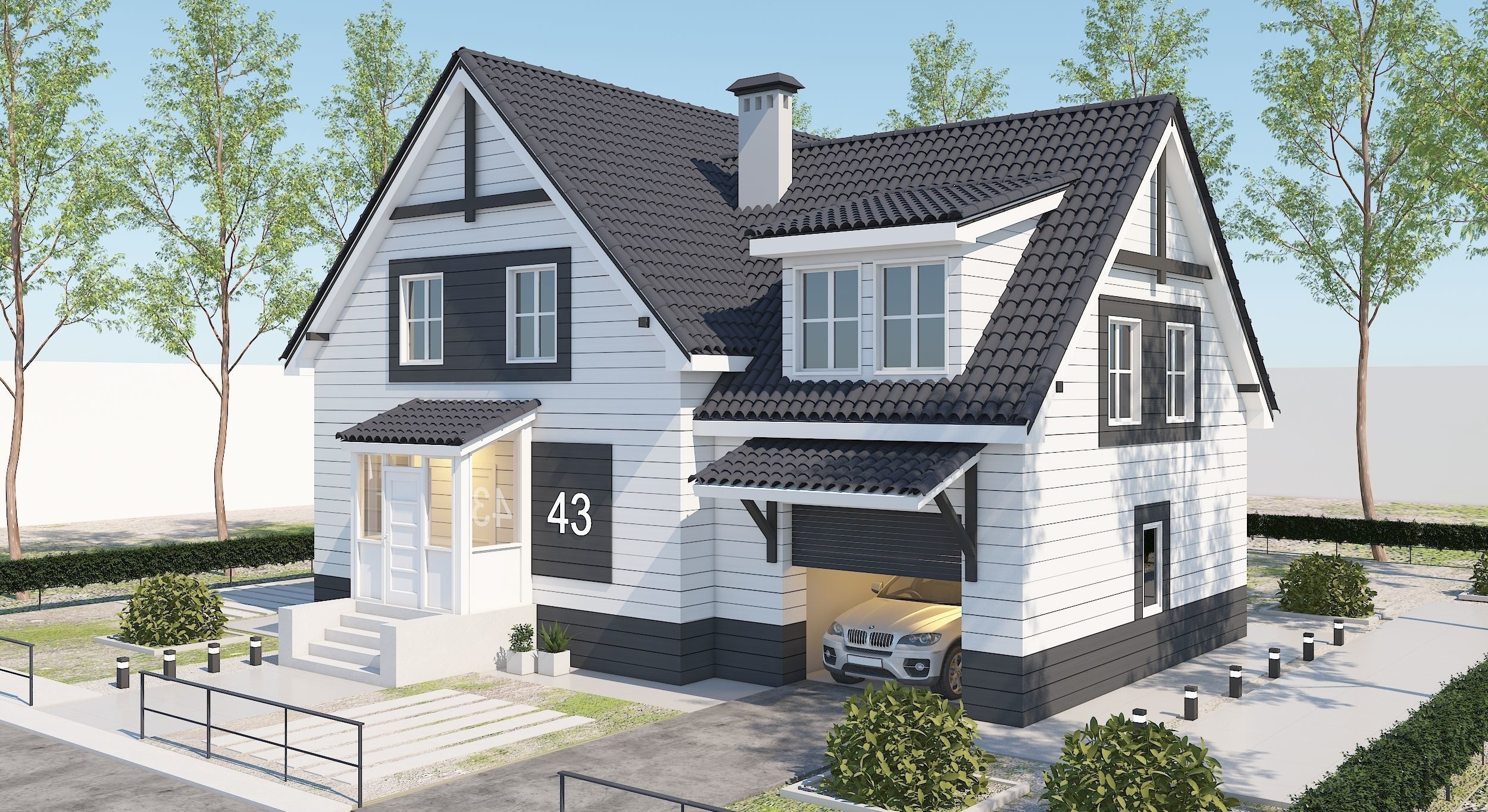 3D model American classic house design VR / AR / low-poly | CGTrader