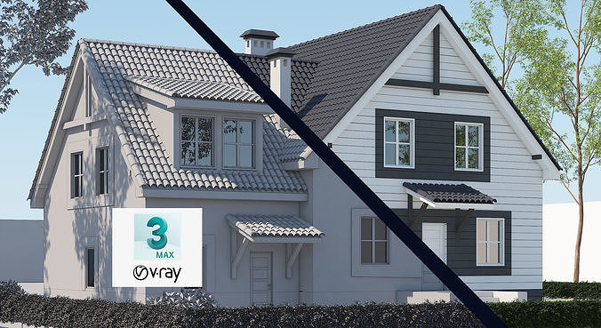 3D model American classic house design VR / AR / low-poly | CGTrader