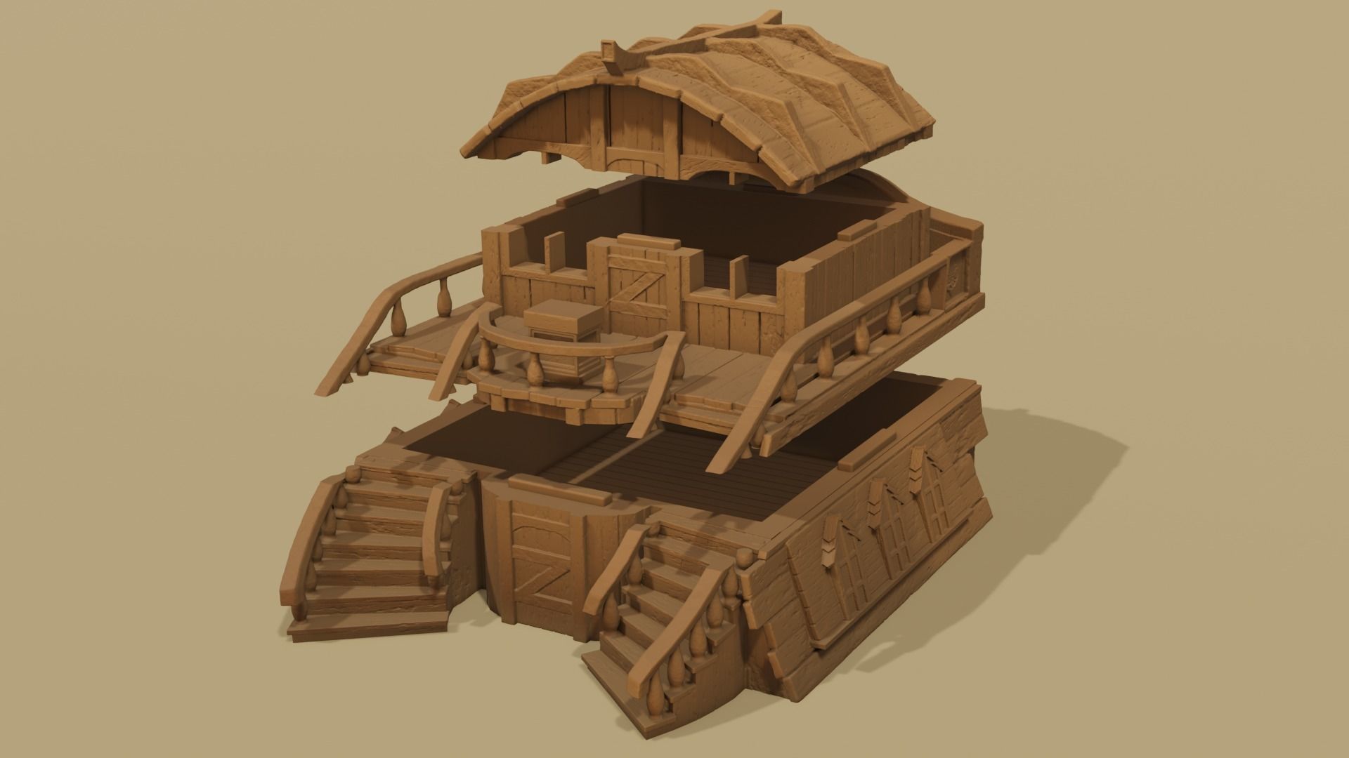 Pirate architecture 3D model 3D printable | CGTrader