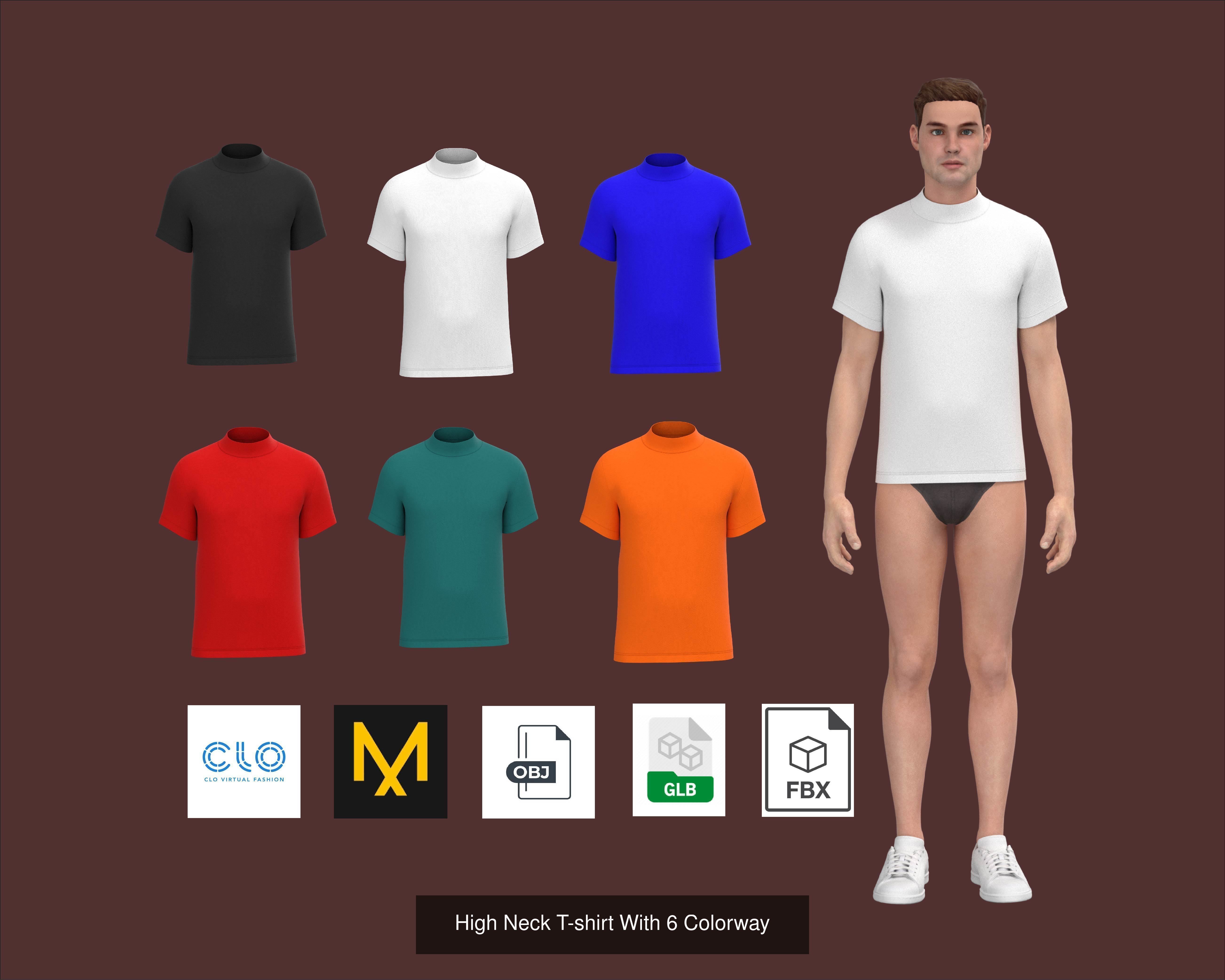 T-SHIRT COLLECTION 6 STYLES- 36 COLORWAY | CGTrader