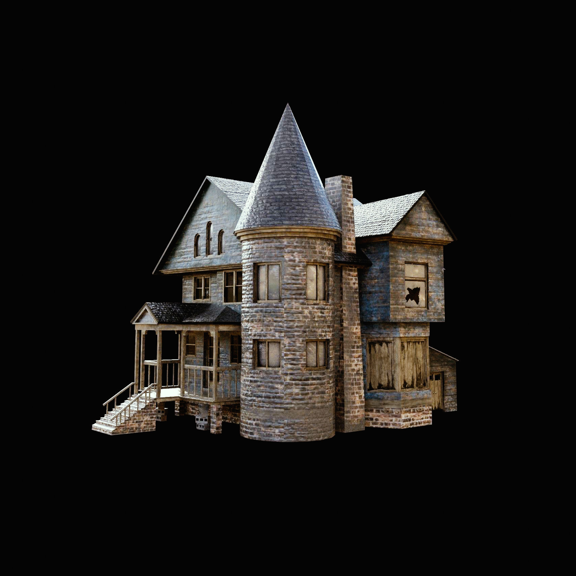3D model Mansion old PBR texture VR / AR / low-poly | CGTrader