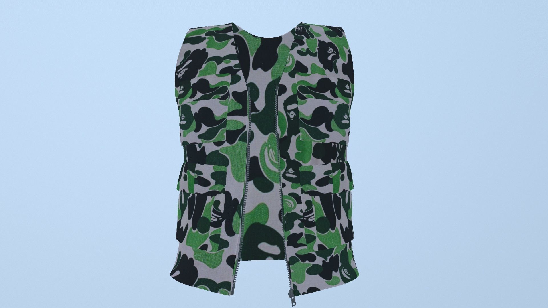 3D model VEST BAPE A BATHING APE PBR VR / AR / low-poly | CGTrader