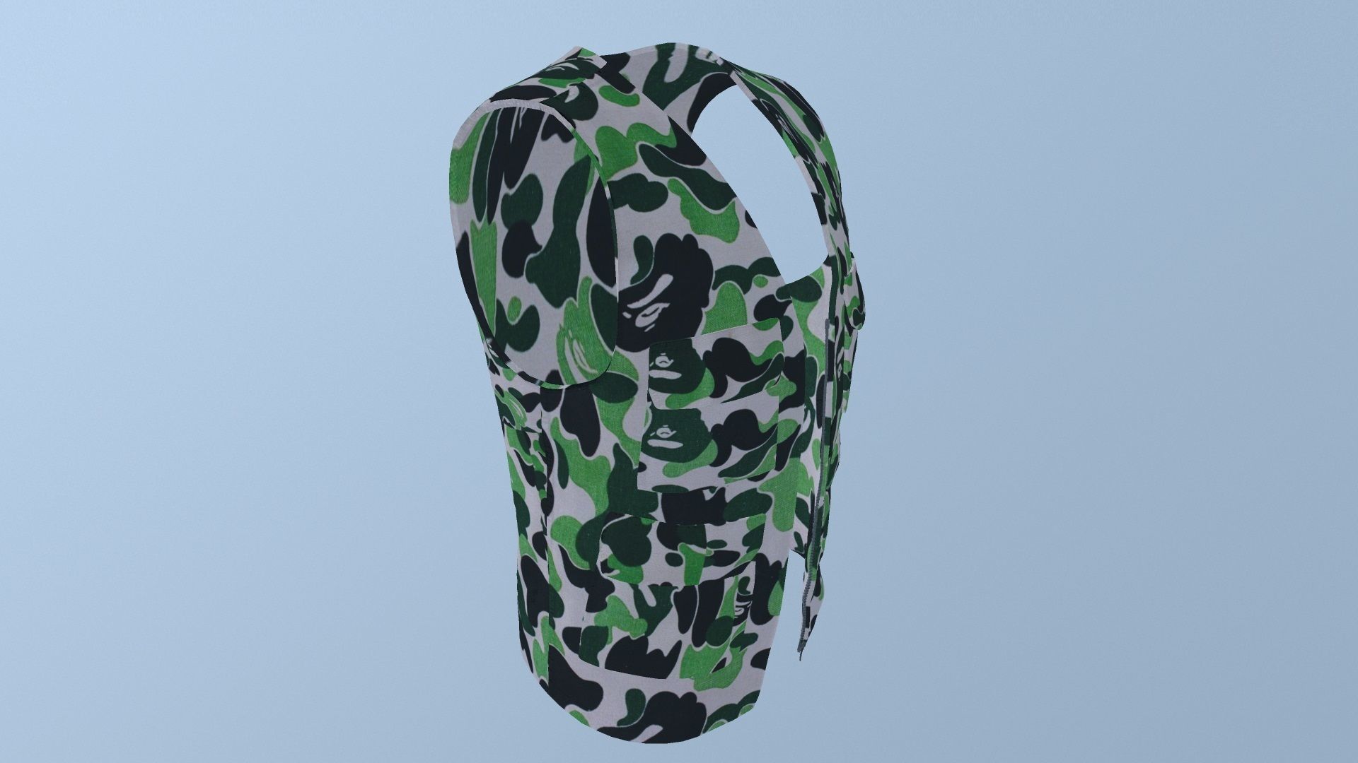 3D model VEST BAPE A BATHING APE PBR VR / AR / low-poly | CGTrader