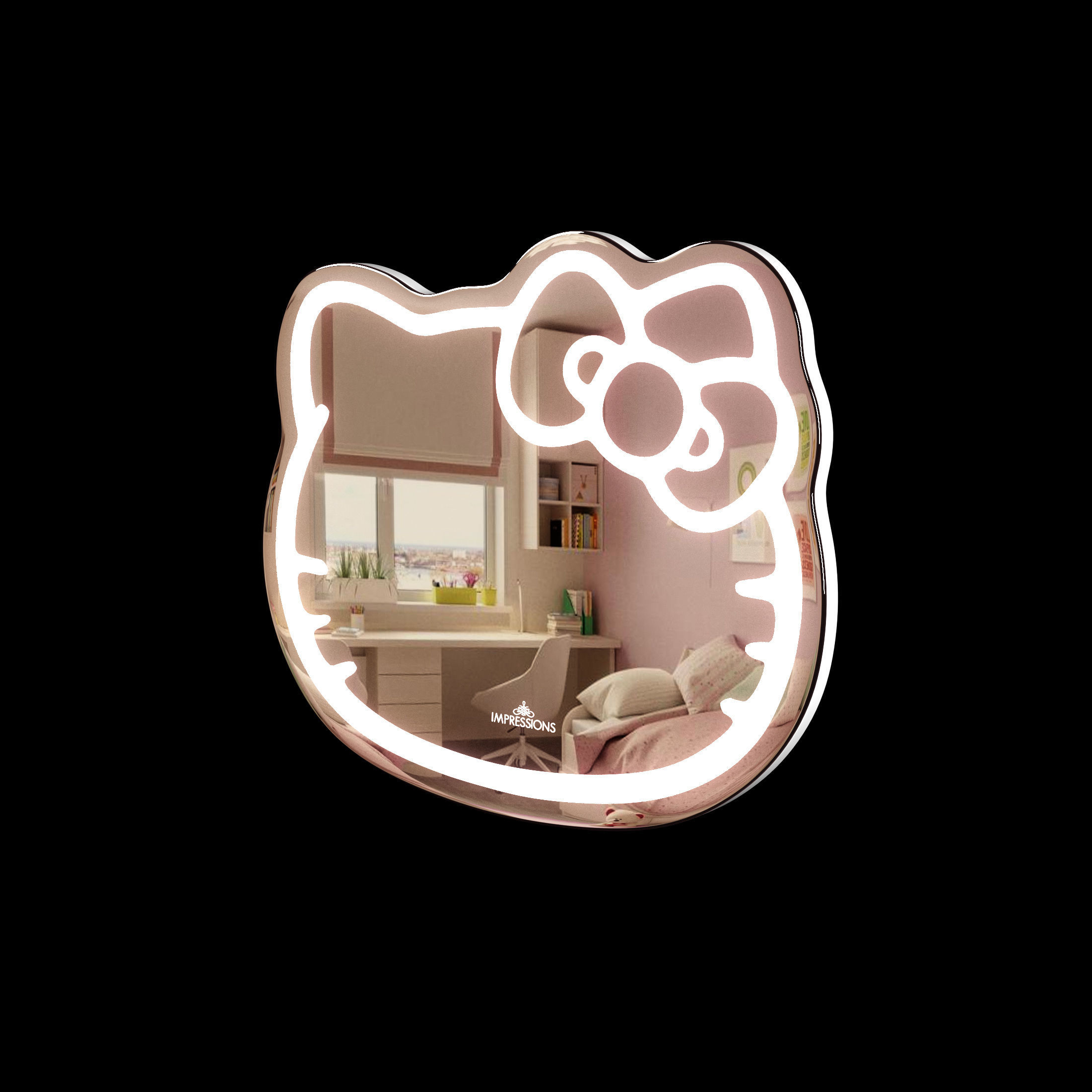 Hello Kitty LED wall mirror 3D model | CGTrader