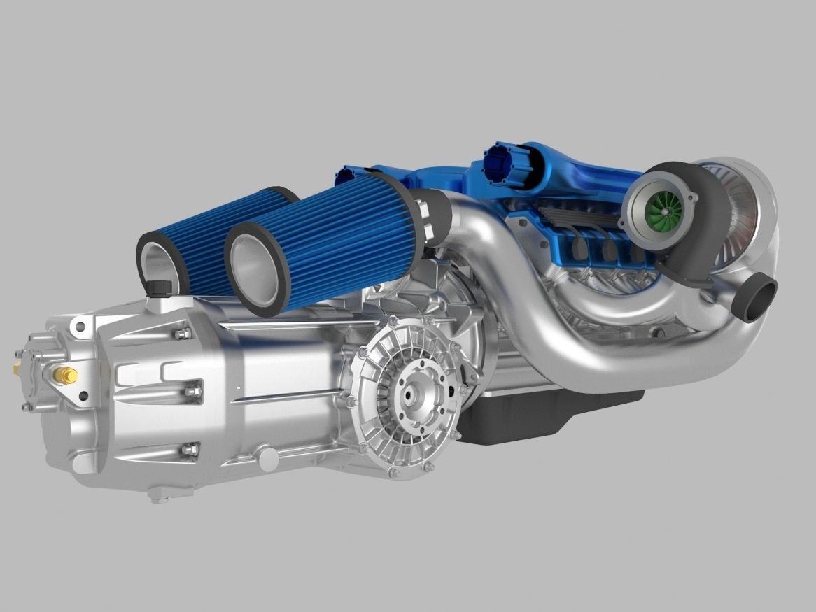 Twin Turbo V12 Engine 3D model | CGTrader