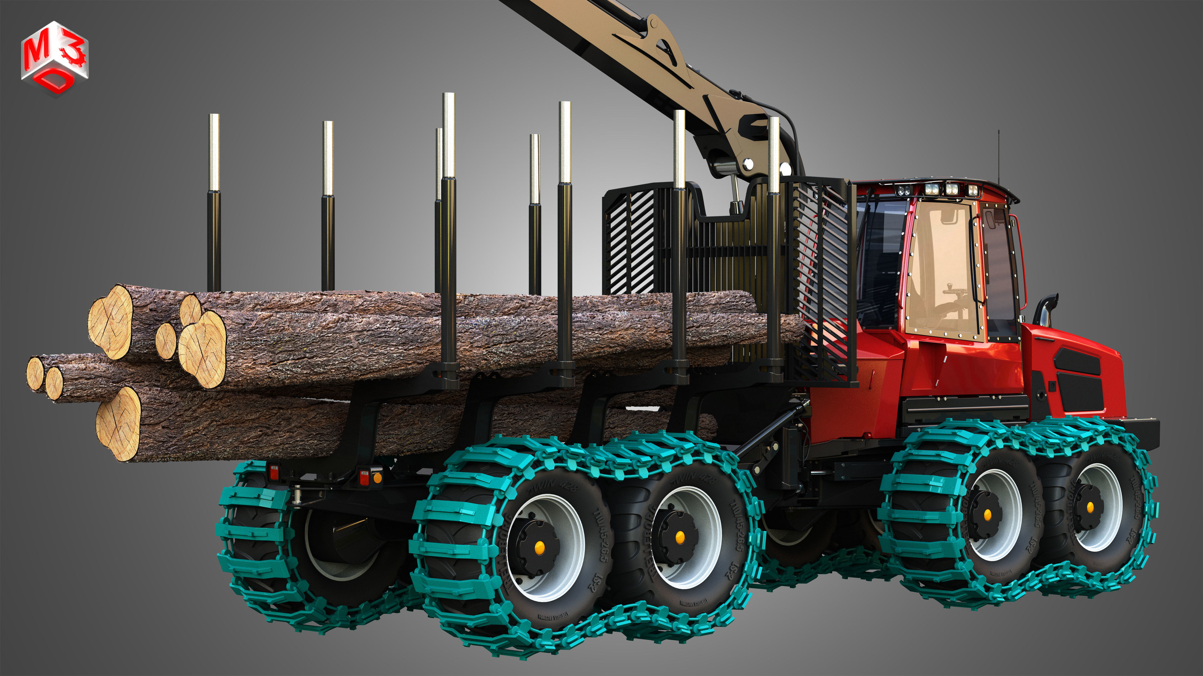 Komatsu - 875 Bruder Forwarder - Forest Machine 3D model | CGTrader