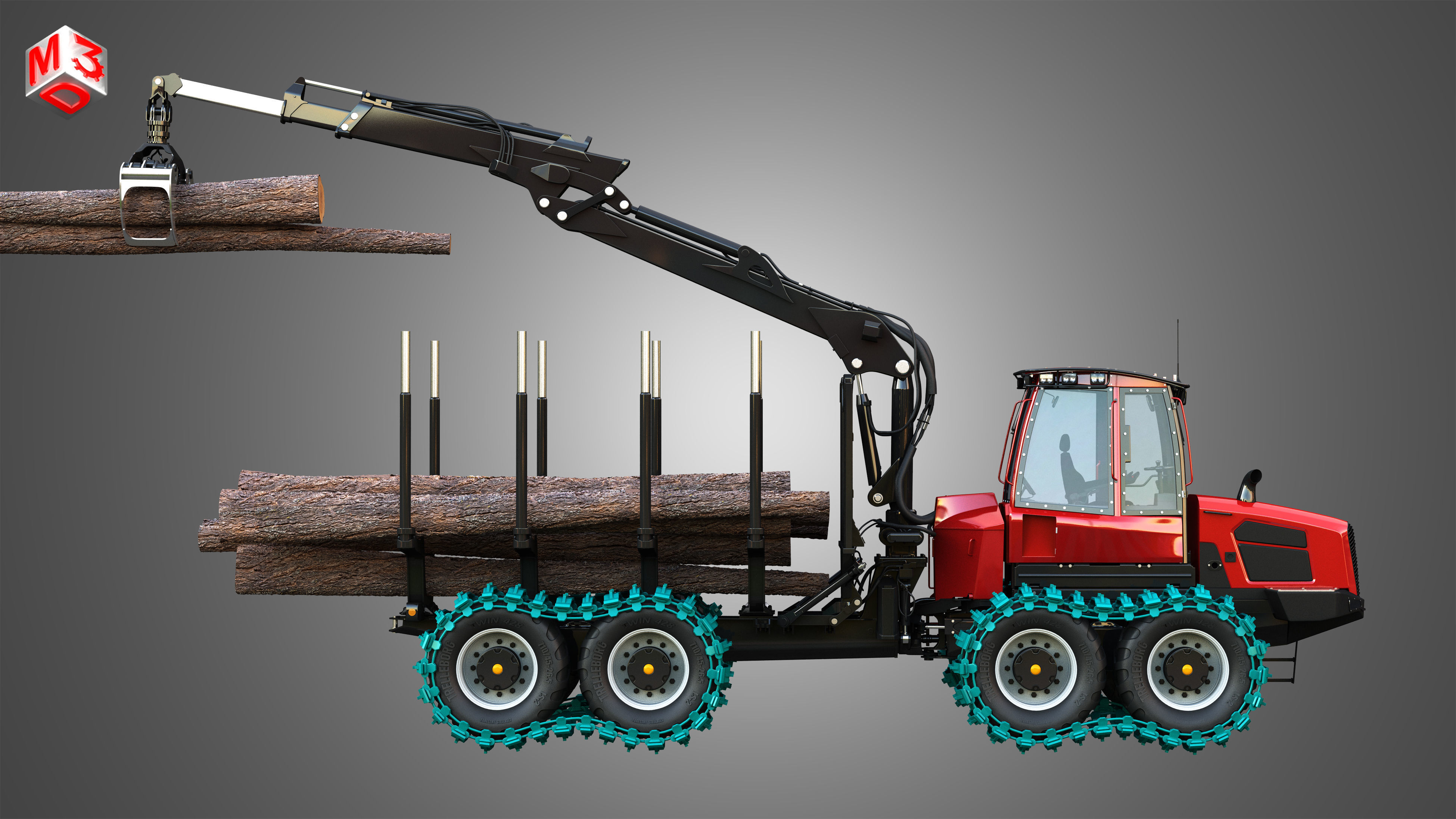 Komatsu - 875 Bruder Forwarder - Forest Machine 3D model | CGTrader