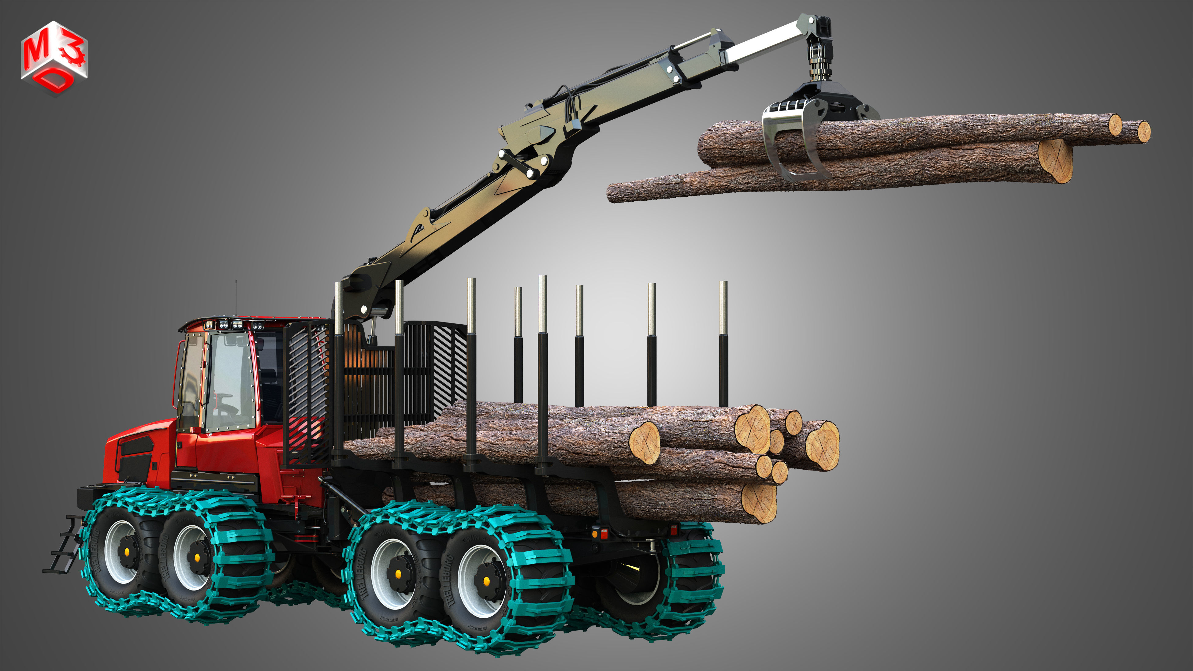 Komatsu - 875 Bruder Forwarder - Forest Machine 3D model | CGTrader