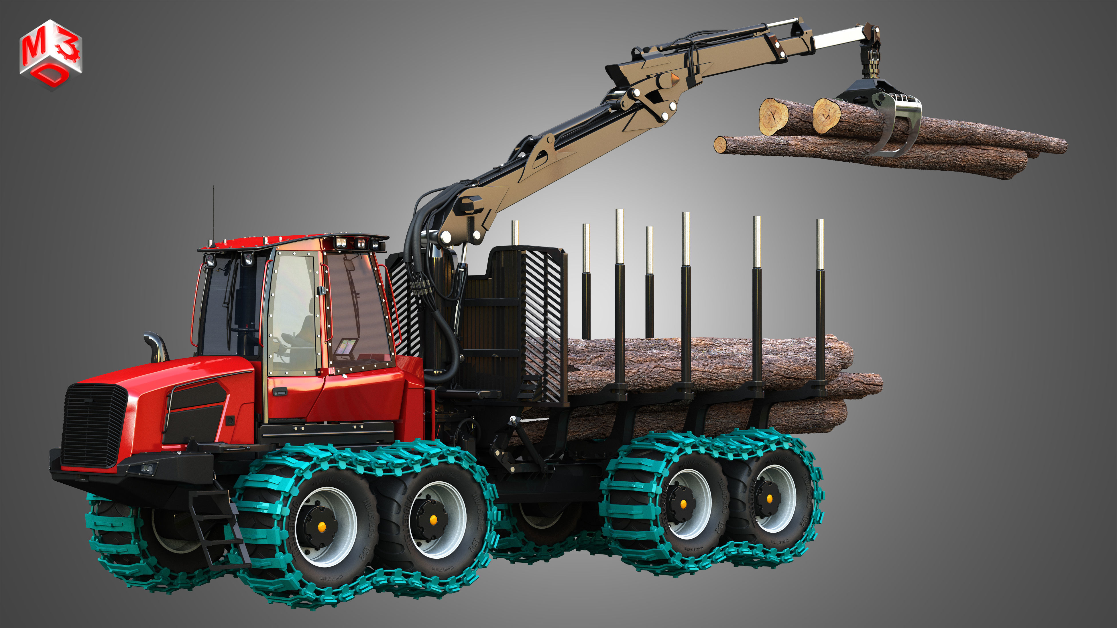 Komatsu - 875 Bruder Forwarder - Forest Machine 3D model | CGTrader