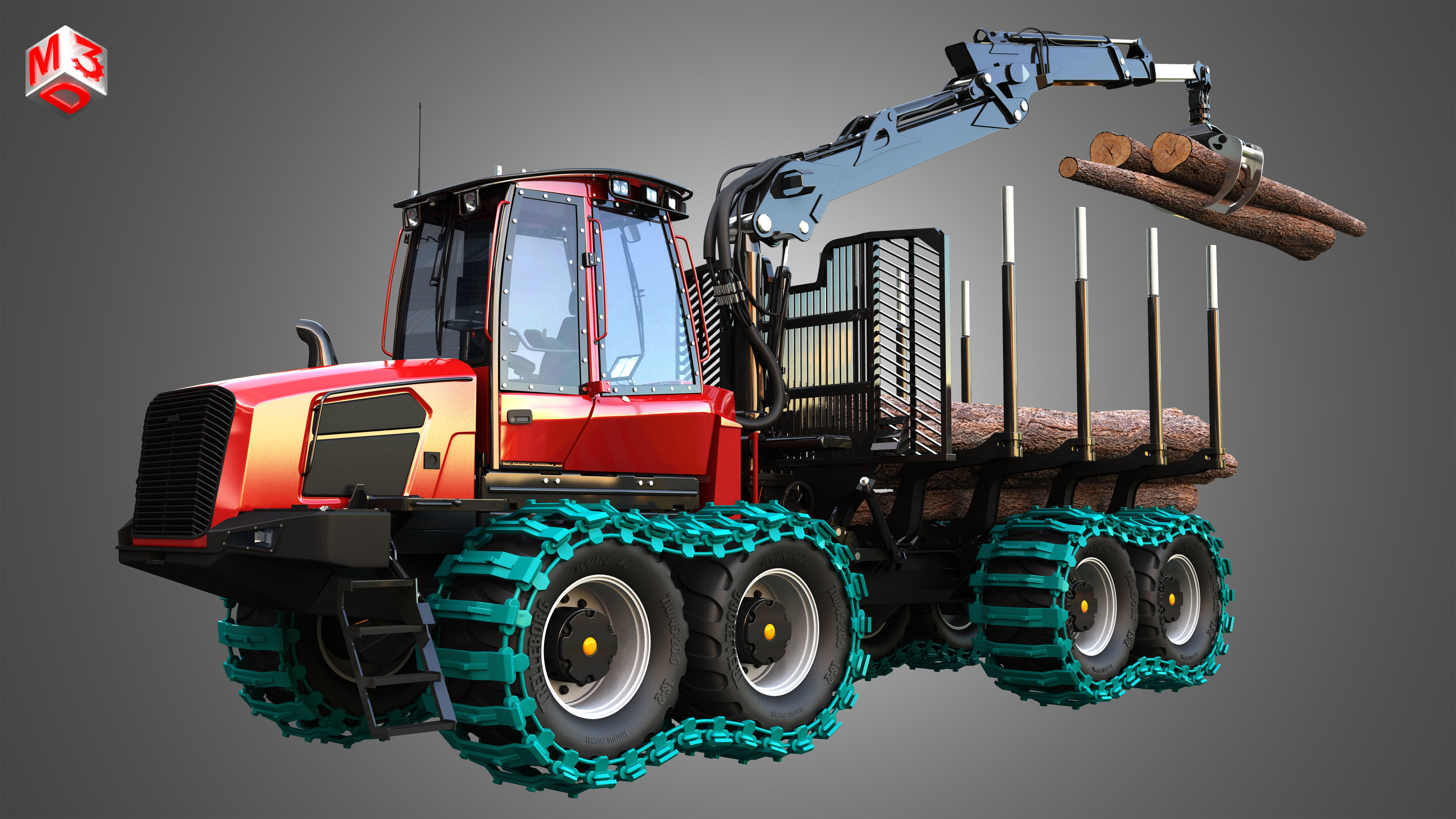 Komatsu - 875 Bruder Forwarder - Forest Machine 3D model | CGTrader