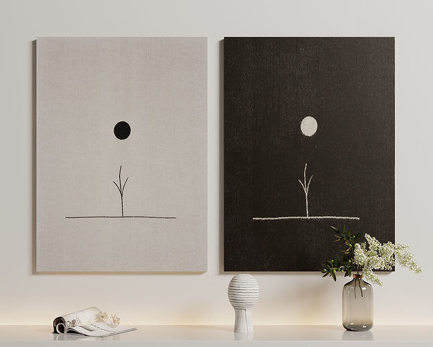 Picture two abstract paintings - Texture | CGTrader