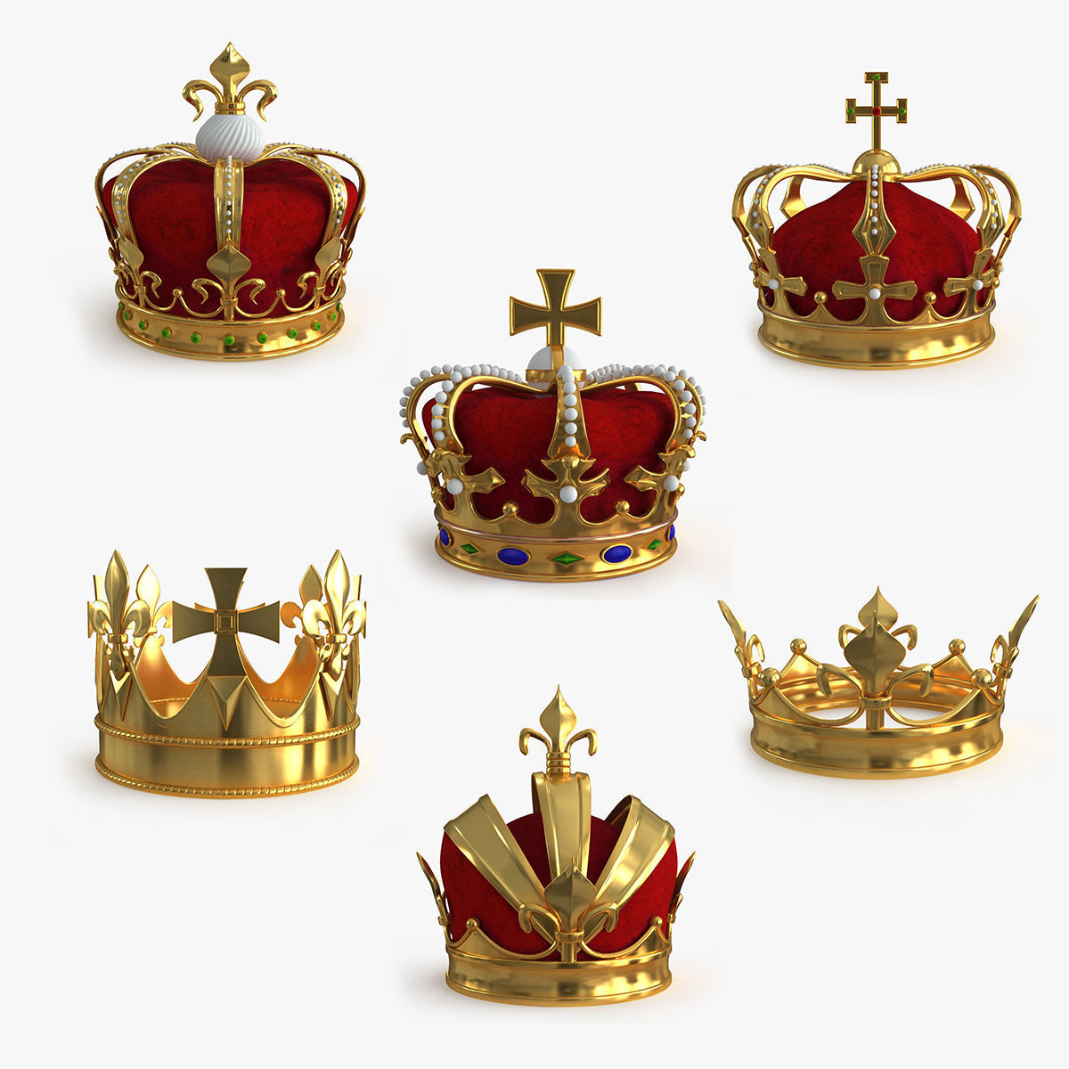 3D model Royal Crown Collection VR / AR / low-poly | CGTrader