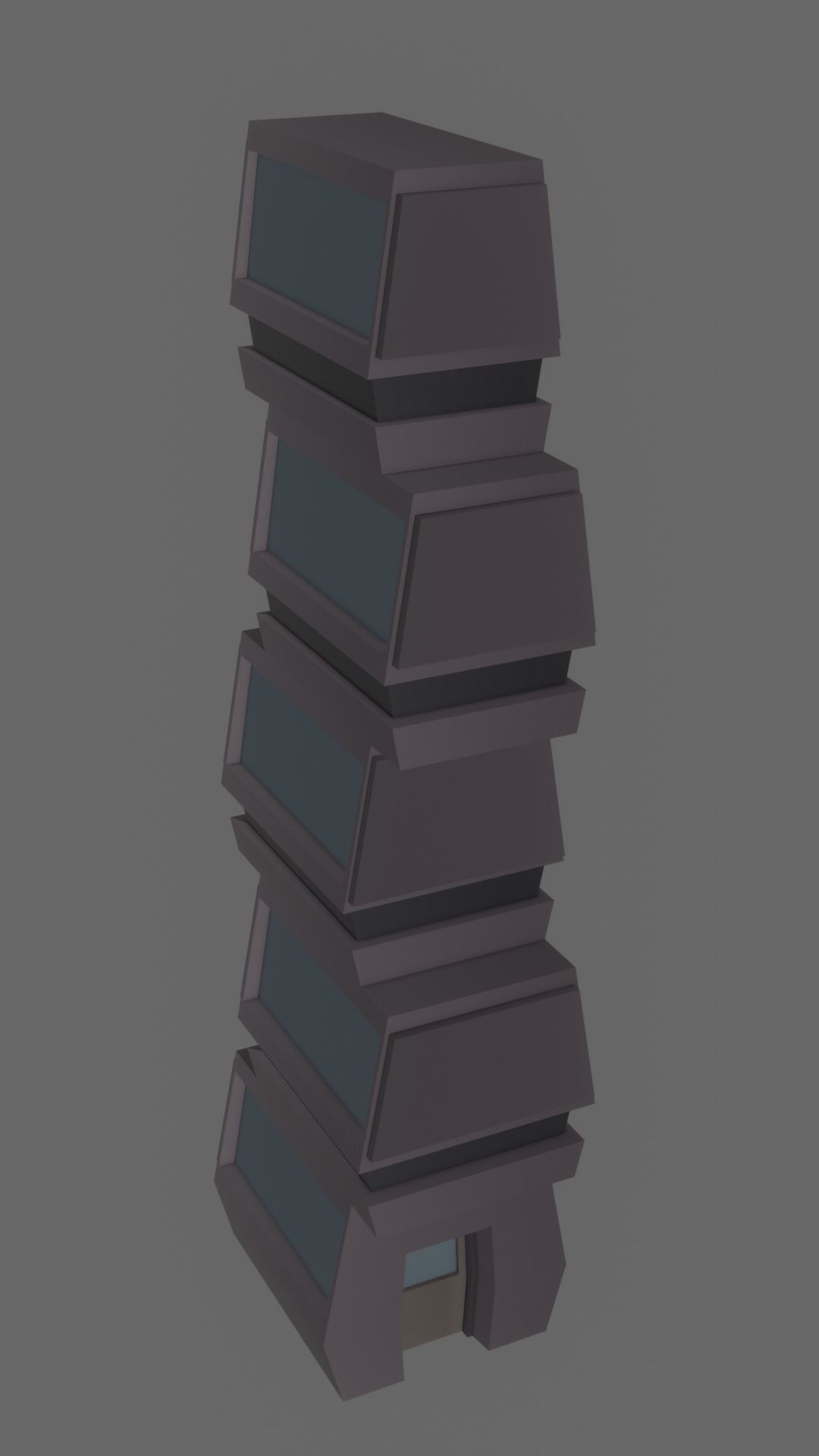 3D model Futuristic low-poly styled buildings VR / AR / low-poly | CGTrader