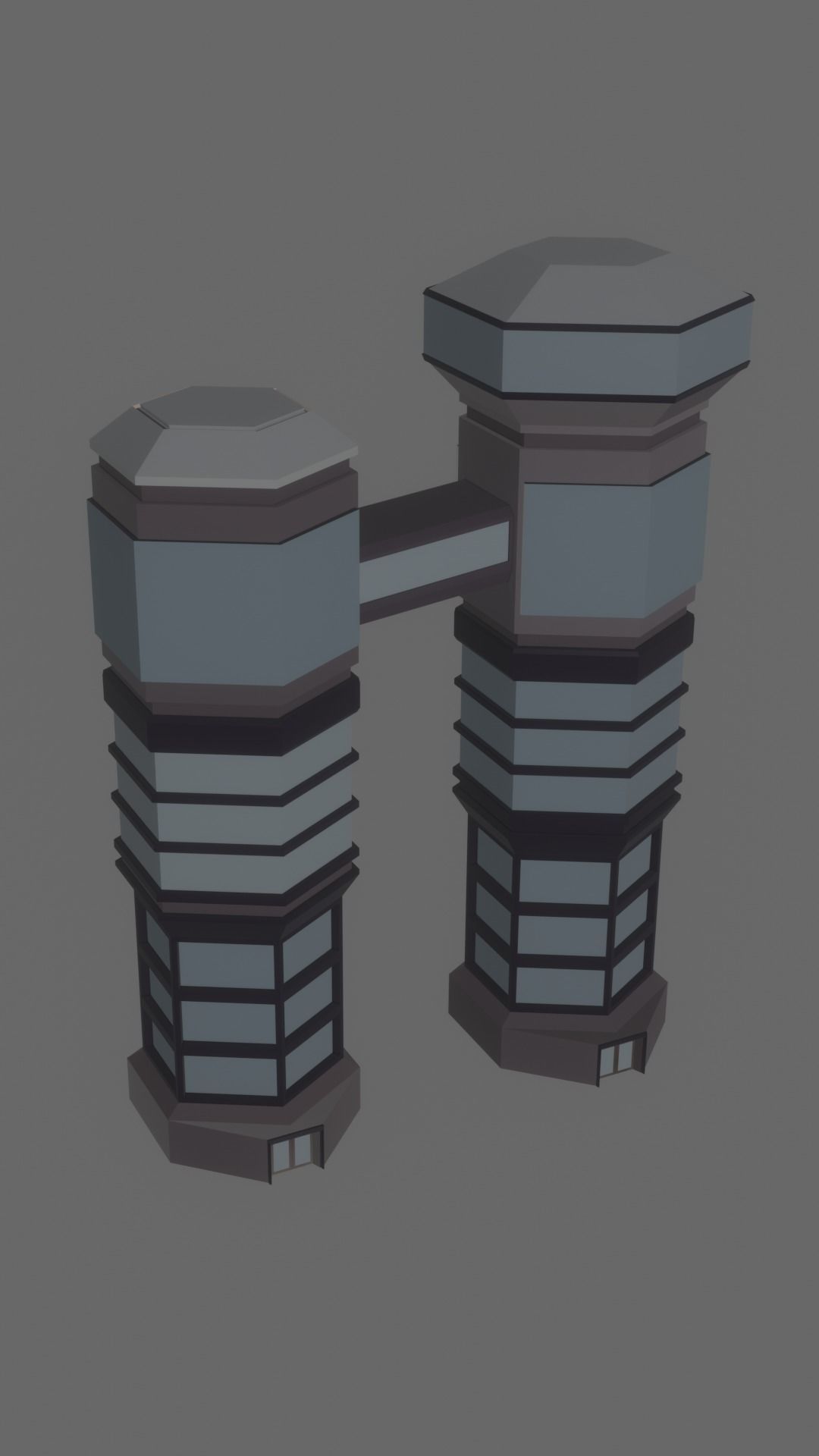 3D model Futuristic low-poly styled buildings VR / AR / low-poly | CGTrader