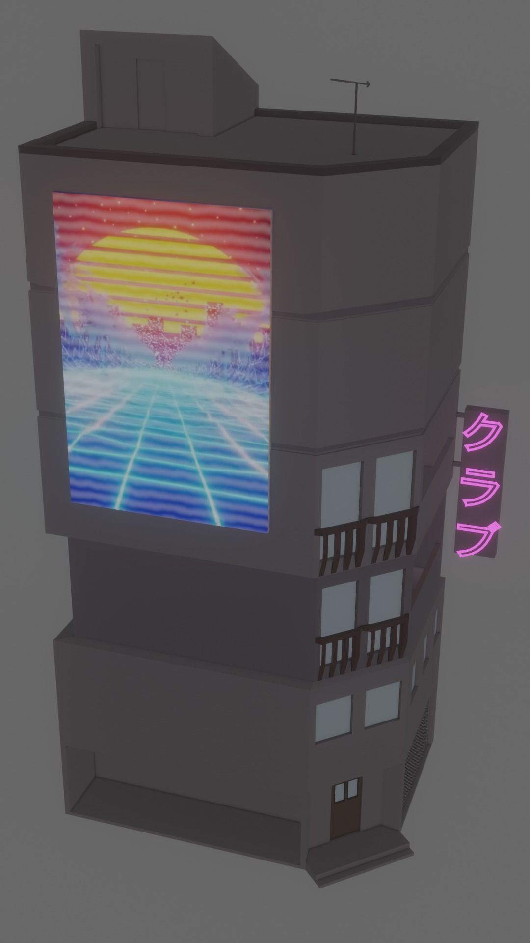 3D model Futuristic low-poly styled buildings VR / AR / low-poly | CGTrader