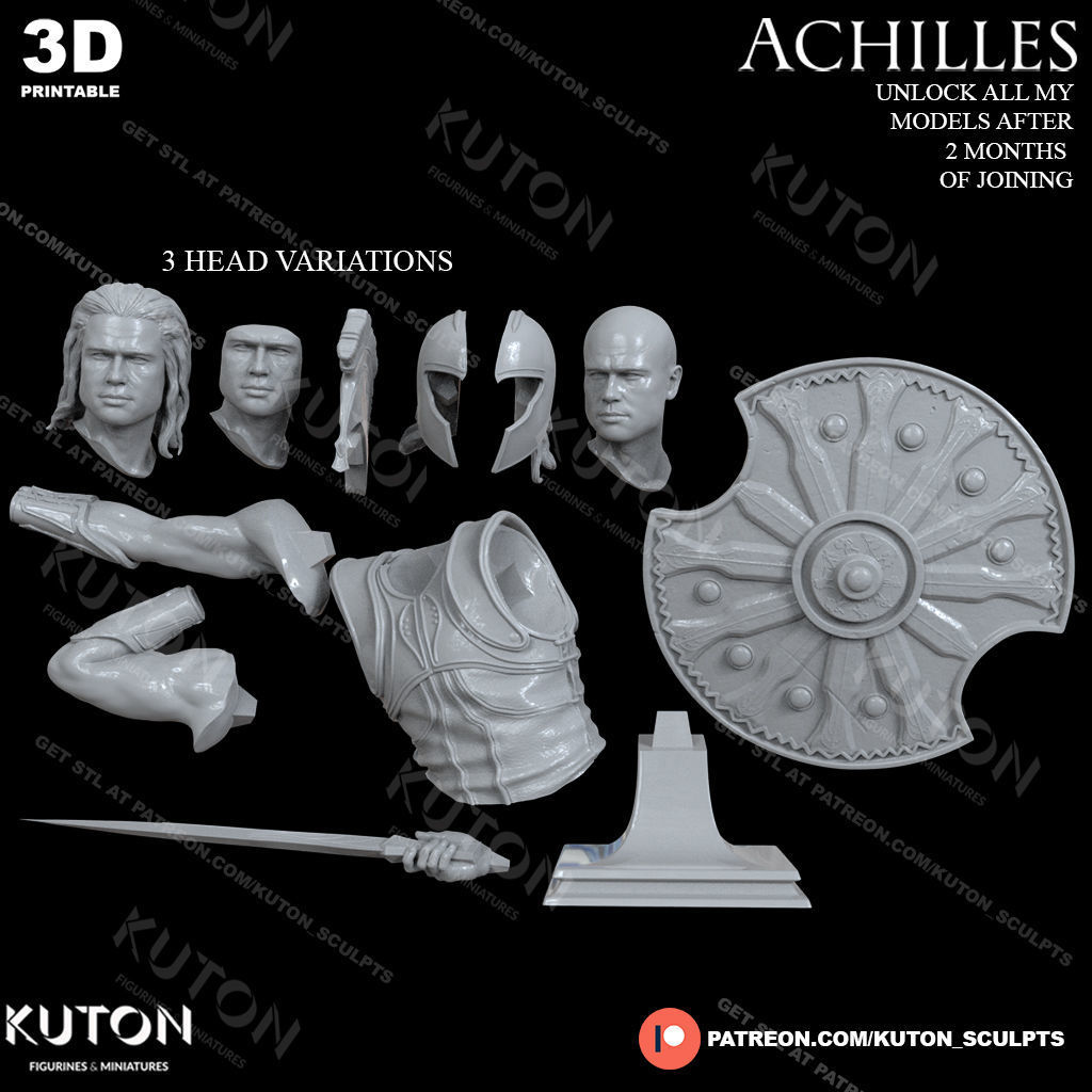Achilles 3D model 3D printable | CGTrader