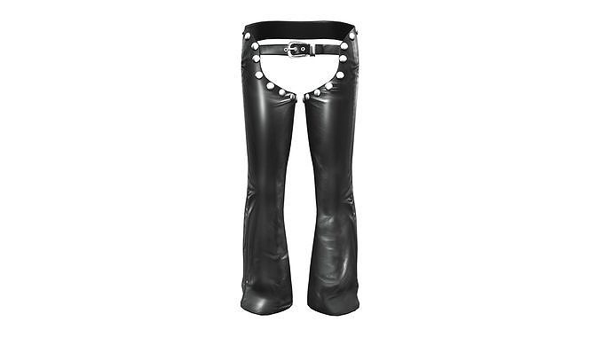 3D model Black Leather Female Chaps VR / AR / low-poly | CGTrader