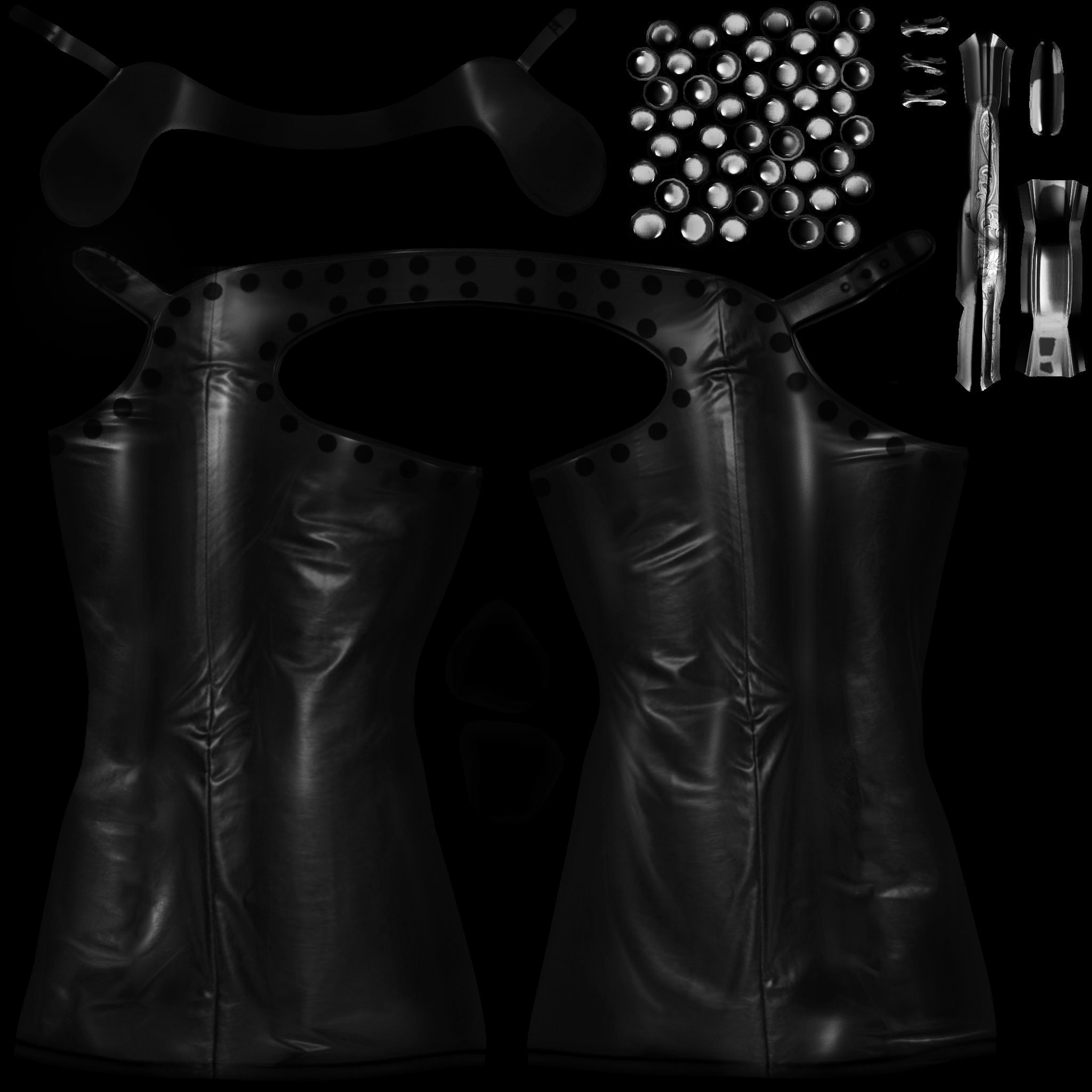 3D model Black Leather Female Chaps VR / AR / low-poly | CGTrader
