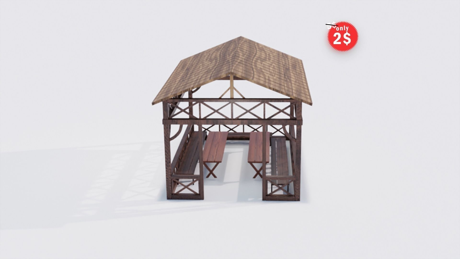 3D model Gazebo Model For Game VR / AR / low-poly | CGTrader