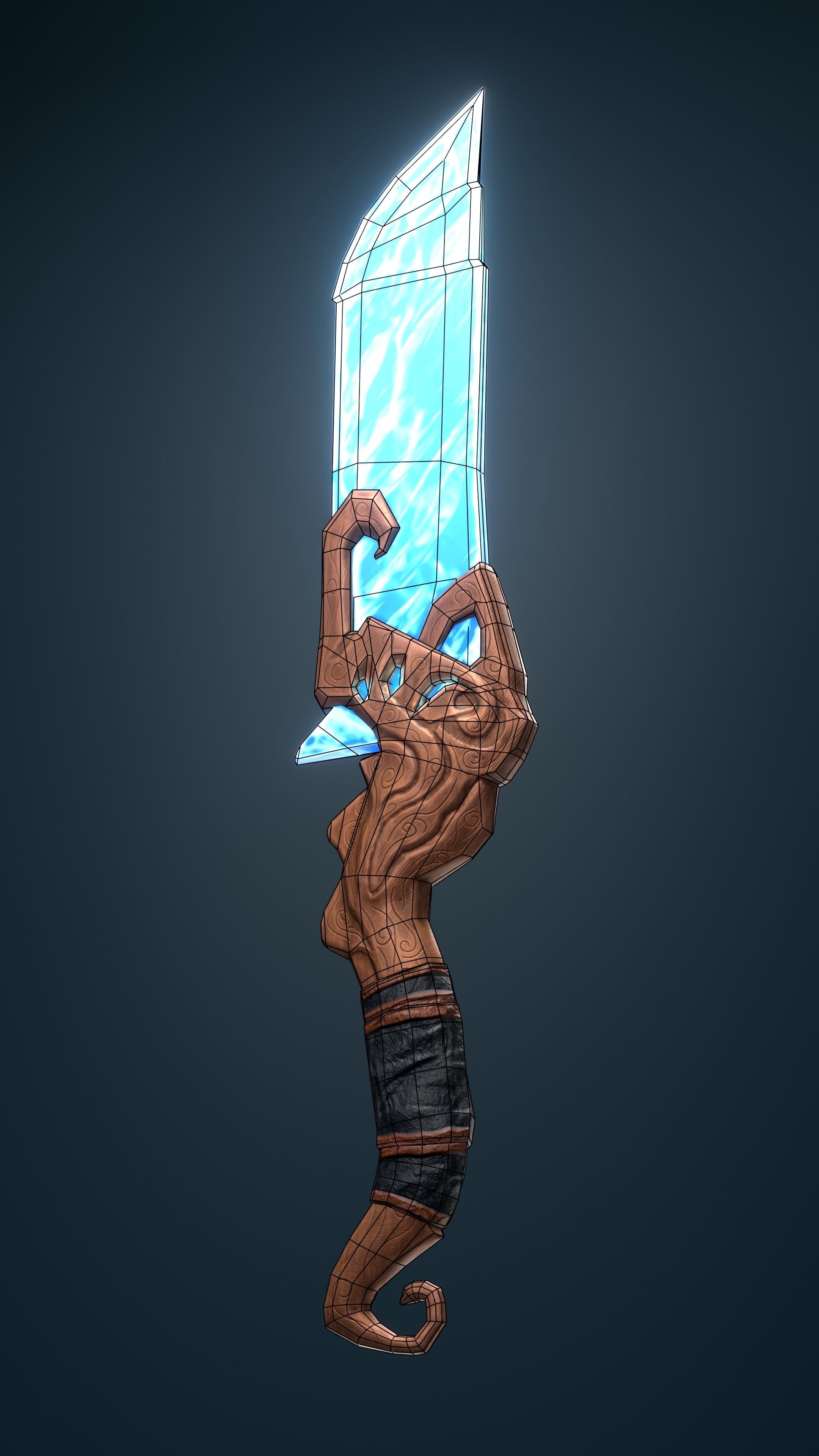 3D model Stylized Ice Sword VR / AR / low-poly | CGTrader