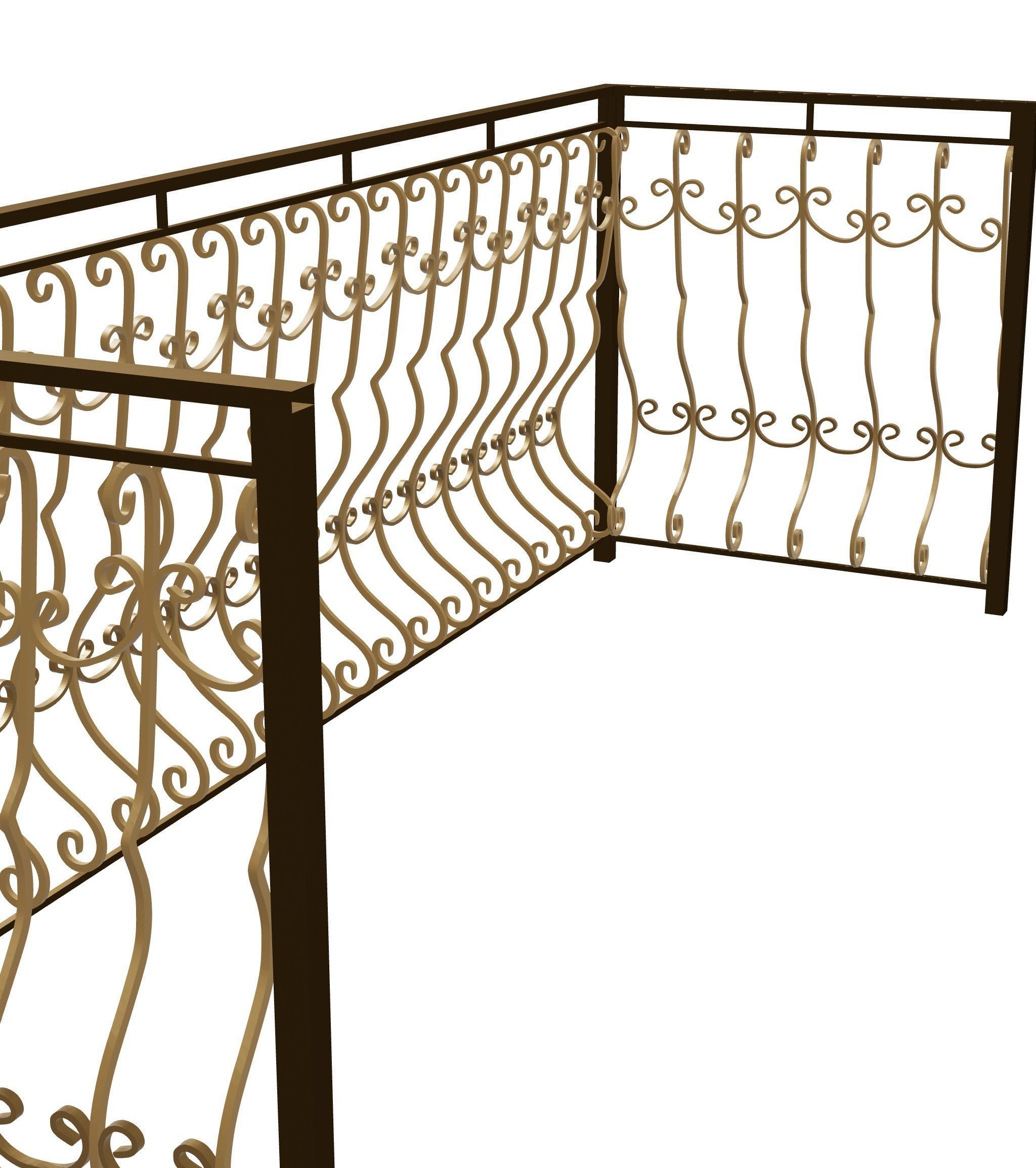 Metal balcony railing 3D model 3D model | CGTrader
