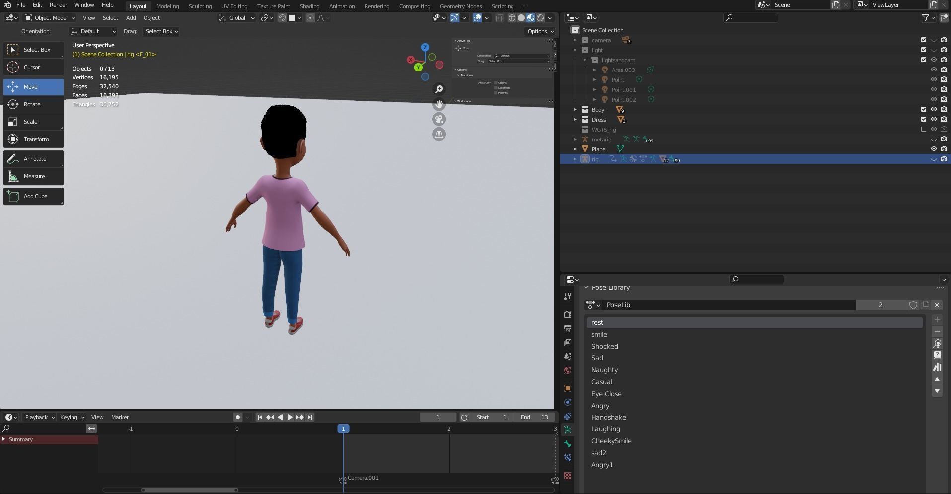 Fur Boy Teen Full Rigged in Blender free VR / AR / low-poly 3D model ...