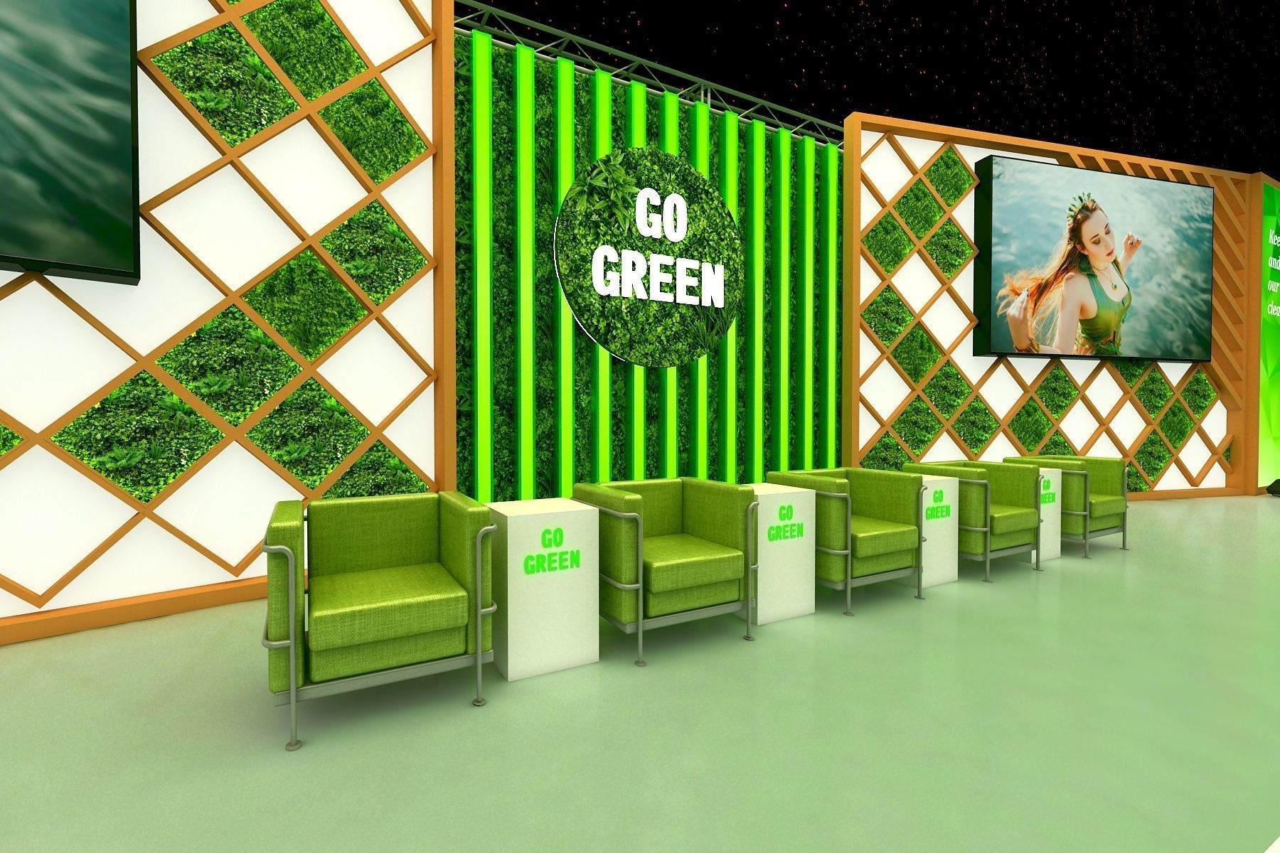 Event Stage Go Green 3D model | CGTrader