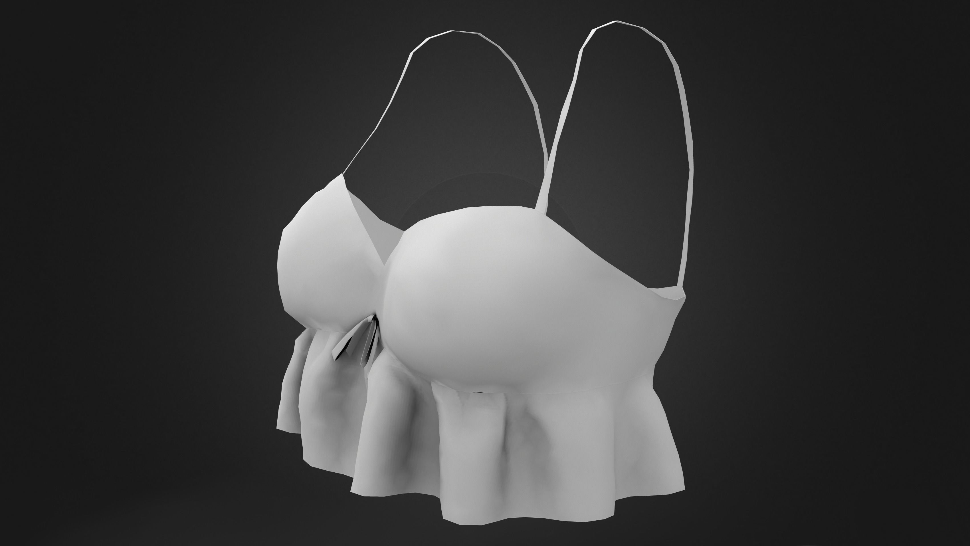 3D model Strap Bralette With Frills VR / AR / low-poly | CGTrader
