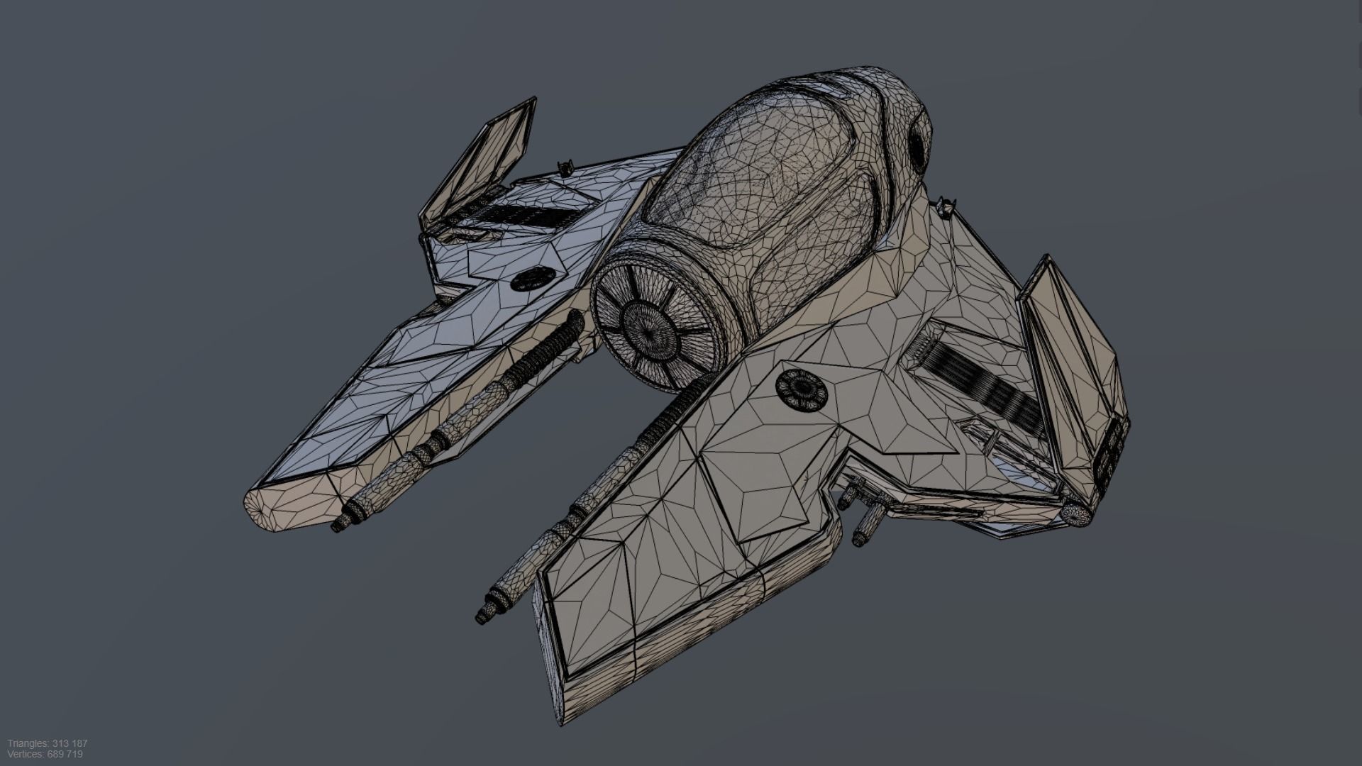 3D model STAR WARS JEDI STARSHIP PBR VR / AR / low-poly | CGTrader
