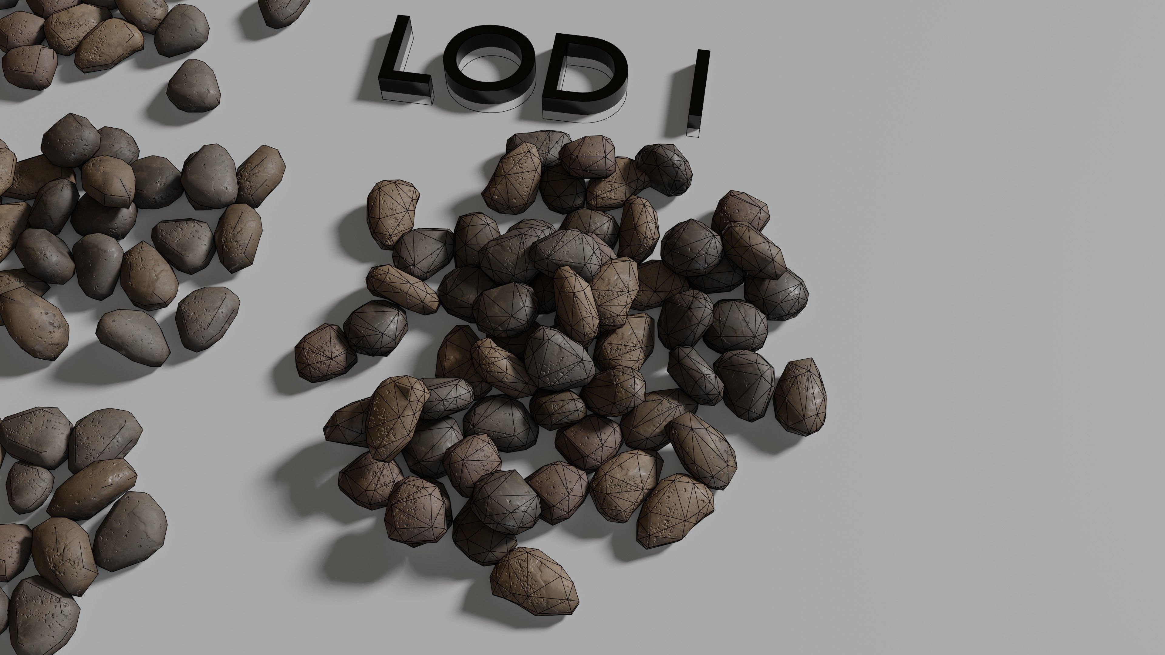 3D model River Stone Pebbles VR / AR / low-poly | CGTrader