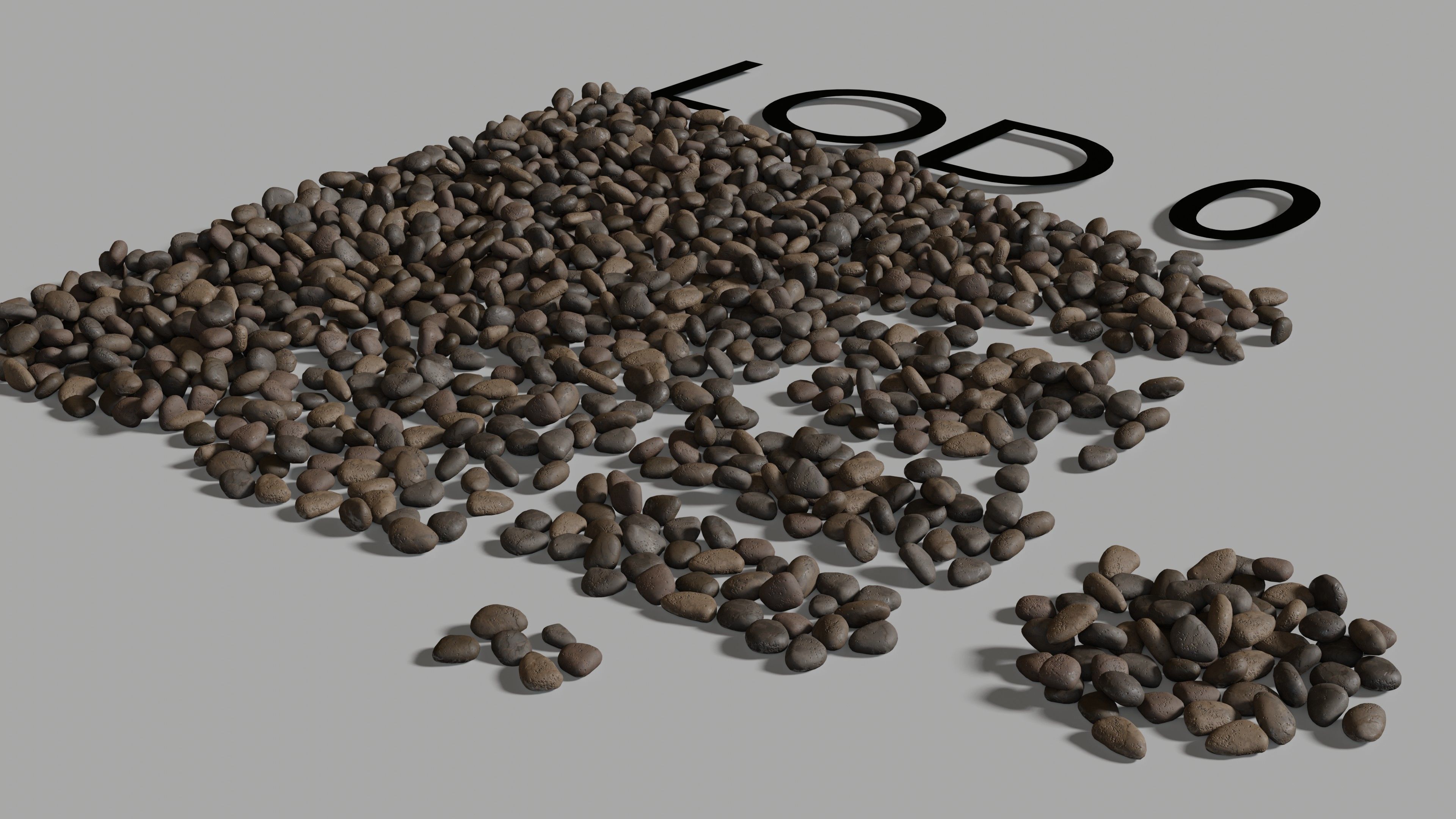 3D model River Stone Pebbles VR / AR / low-poly | CGTrader