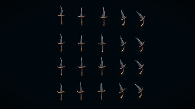 3D model Stylized PBR Daggers Pack VR / AR / low-poly | CGTrader