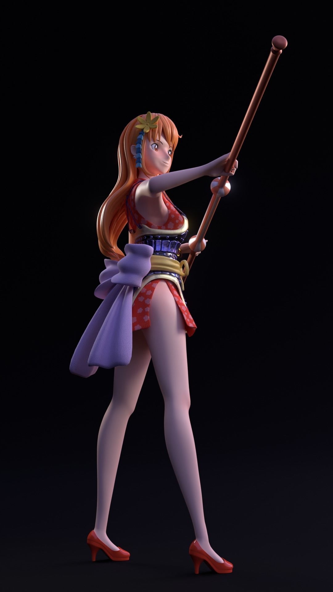 One Piece Nami Figurine 3D model rigged | CGTrader
