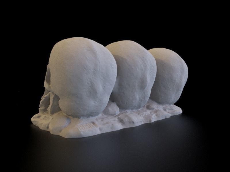3 Skulls See No Evil Hear No Evil Speak No Evil 3D model 3D printable ...