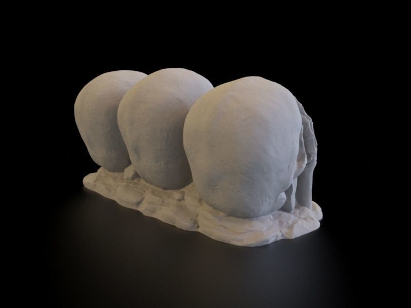 3 Skulls See No Evil Hear No Evil Speak No Evil 3D model 3D printable ...