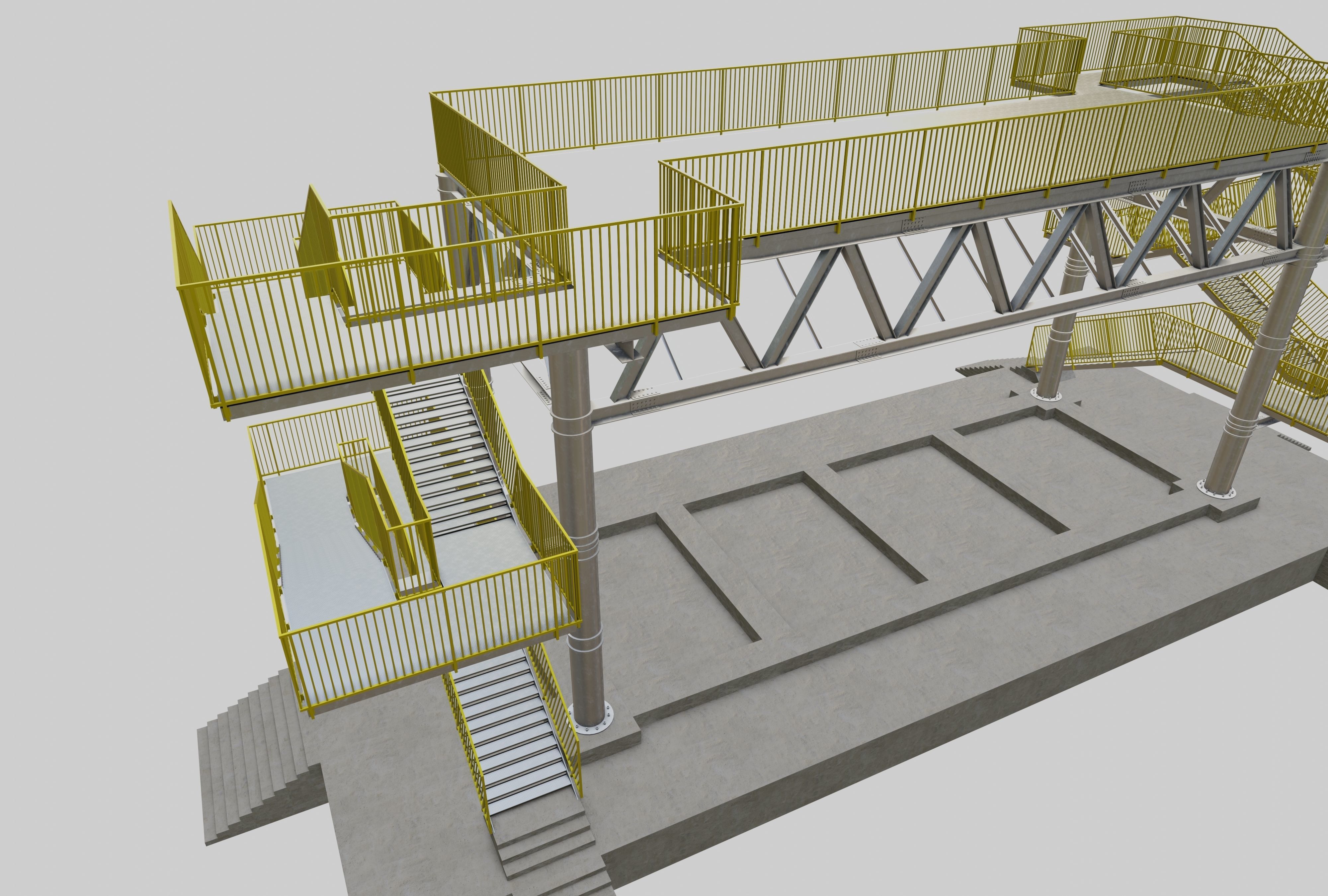 Steel Structure-Tsunami Evacuation Tower-Type-3 free 3D model | CGTrader