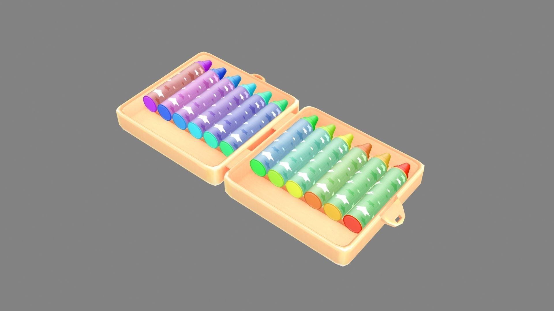 3D model cartoon crayons VR / AR / low-poly | CGTrader