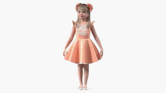 Child Girl Party Style 3D model | CGTrader