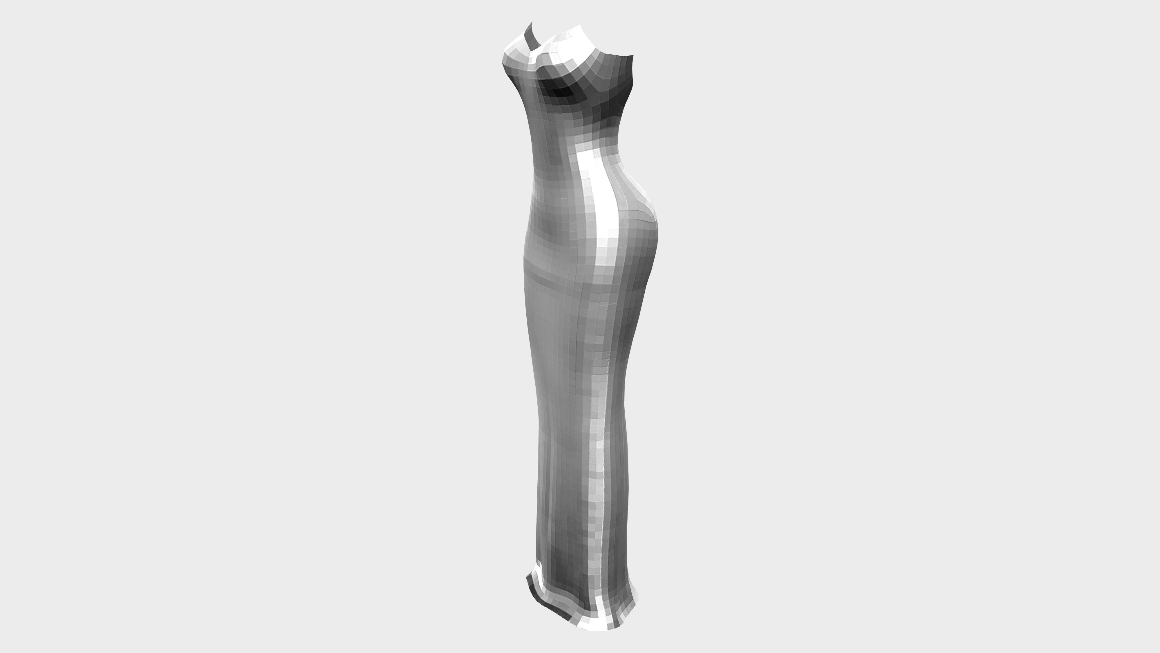 3D model Metallic Sequin Long Dress VR / AR / low-poly | CGTrader