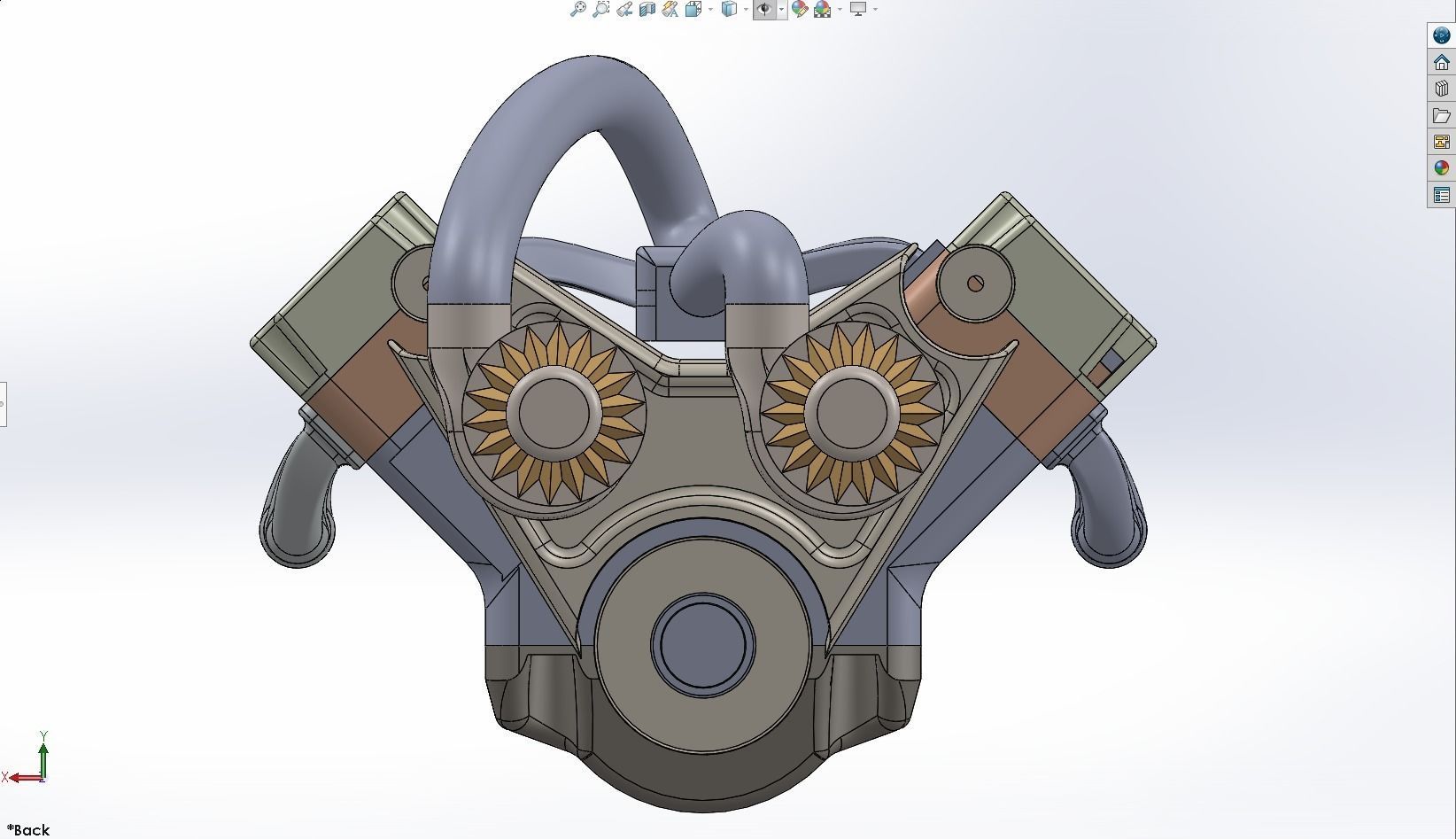Car Engine V6 animated - solidworks 3D model animated rigged | CGTrader