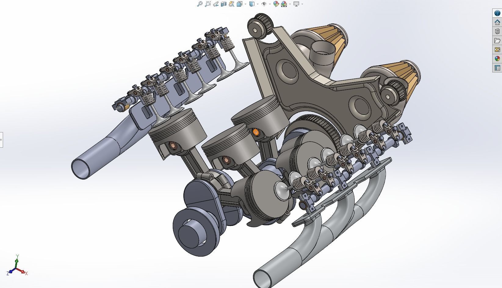 Car Engine V6 animated - solidworks 3D model animated rigged | CGTrader