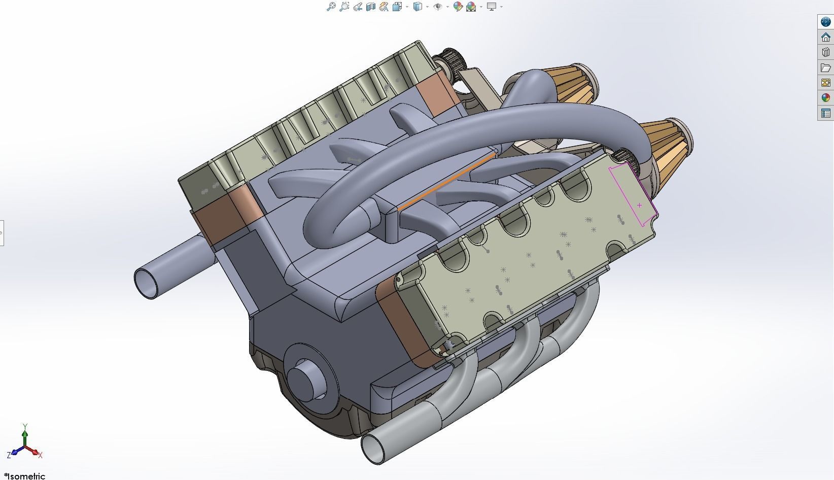 Car Engine V6 animated - solidworks 3D model animated rigged | CGTrader