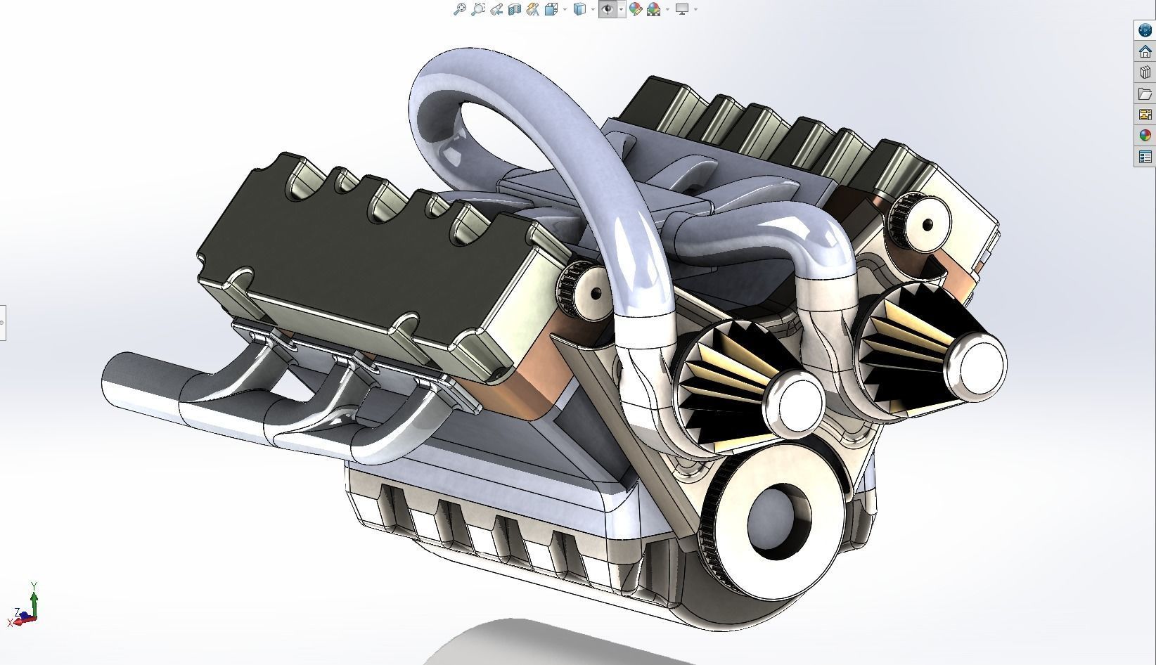 Car Engine V6 animated - solidworks 3D model animated rigged | CGTrader