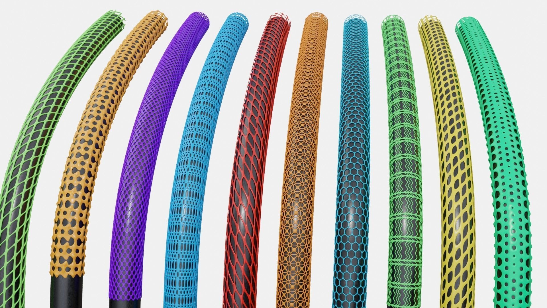 Organic cable and hose sleevings 3D model | CGTrader