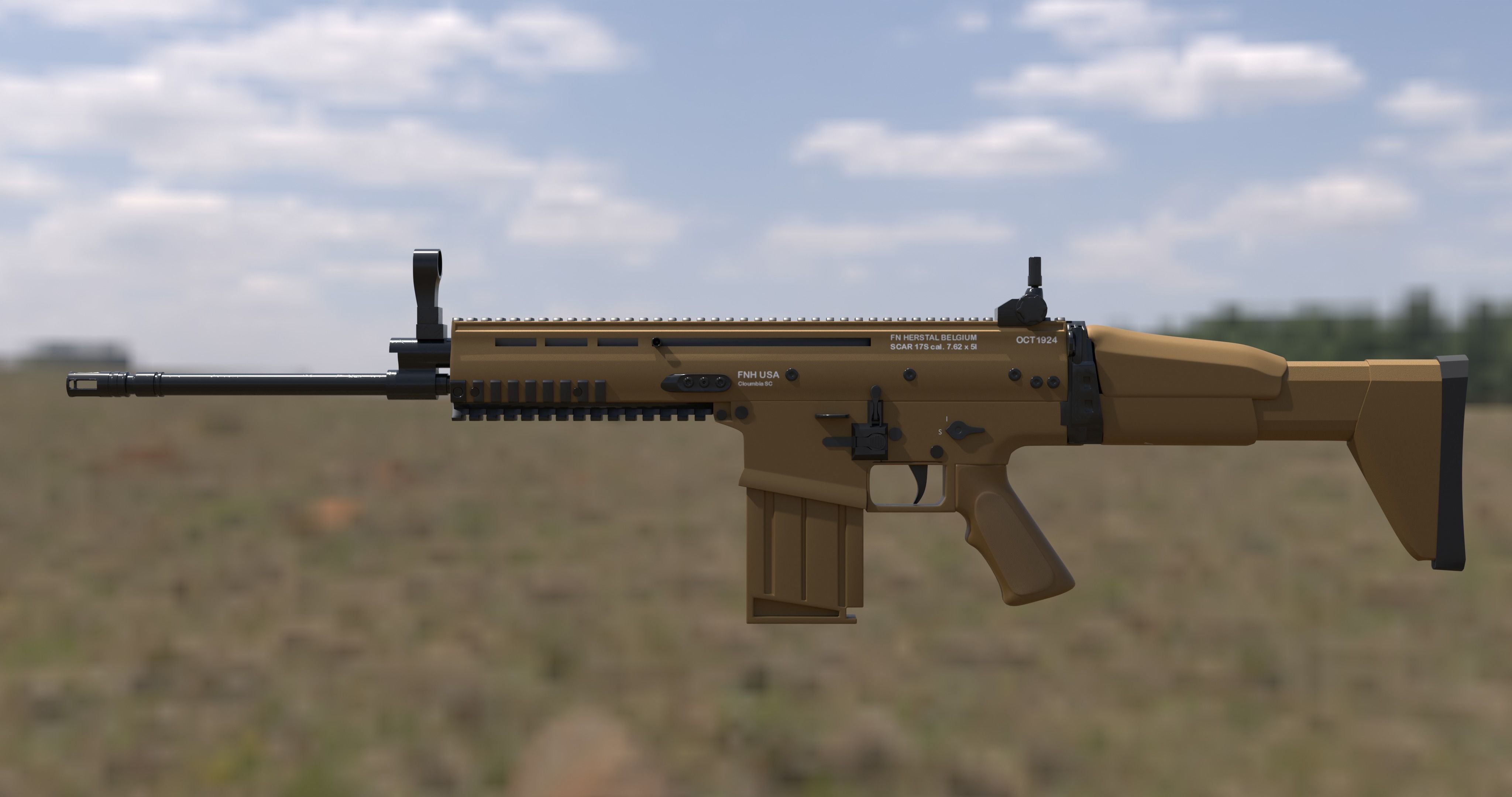 Military gun Scar-h 3D model | CGTrader